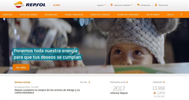 Repsol.com, elegida mejor web corporativa de España según la consultora ...